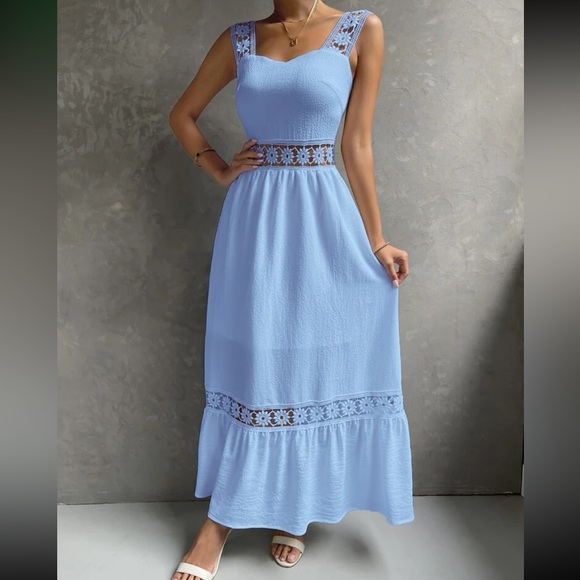 Dresses | Boho Lace Insert Maxi Dress | Poshmark